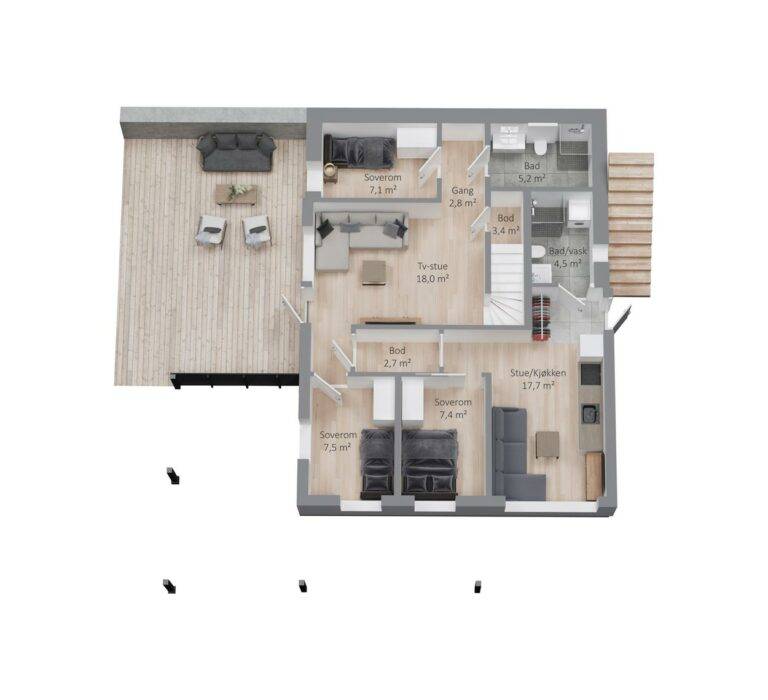 Sundet - Konsmohus - Bygger hus og hytter
